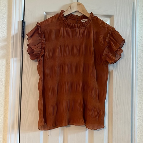 Blu Pepper | Tops | Sheer Rust Colored Blouse | Poshmark